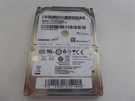 Samsung Seagate Spinpoint Momentus 2,5" SATA 750GB-5400U/min ST750LM022 ...