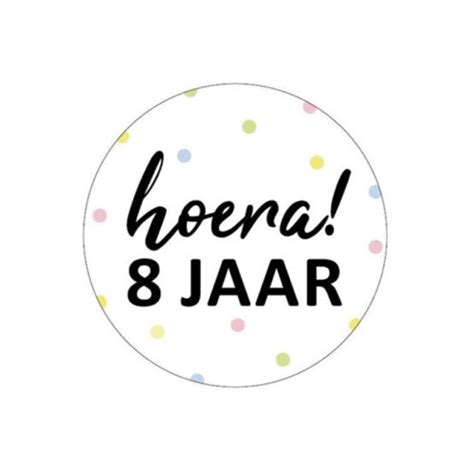 Sticker Hoera 8 Jaar Van Kootje