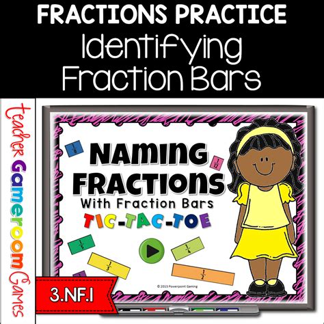 Identifying Fractions Tic Tac Toe Powerpoint Game Cover Teacher Gameroom