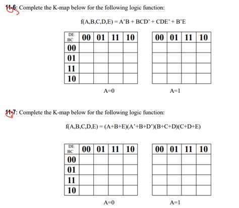 Solved Complete The K Map Below For The Following Chegg