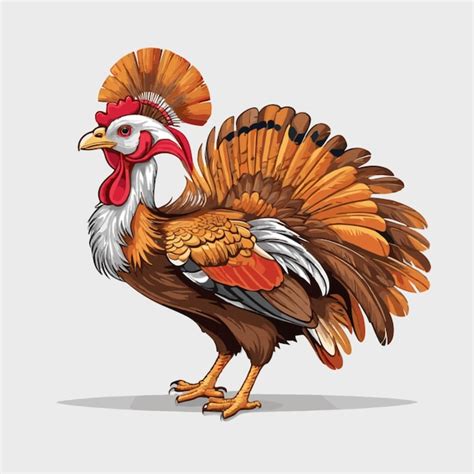 Vector De Ilustración De Dibujos Animados De Pavo Vector Premium