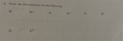 Solved Draw The Dot Notations For The
