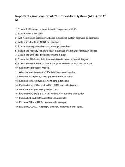 Aes Imp Qs On Module 1 Pdf