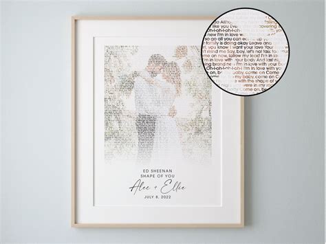 Wedding Song Lyrics Print Personalised Wedding T Custom Etsy