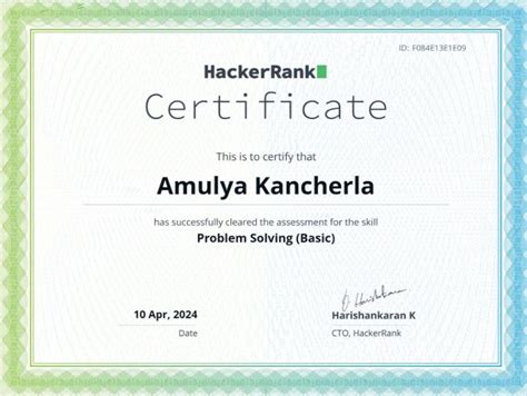Amulya Kancherla On Linkedin Hacker Rank Certification Problem Solving