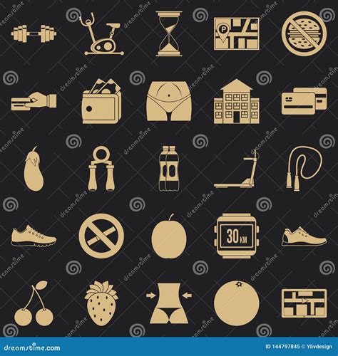 Sexual Body Icons Set Simple Style Stock Vector Illustration Of Exercise Fitness