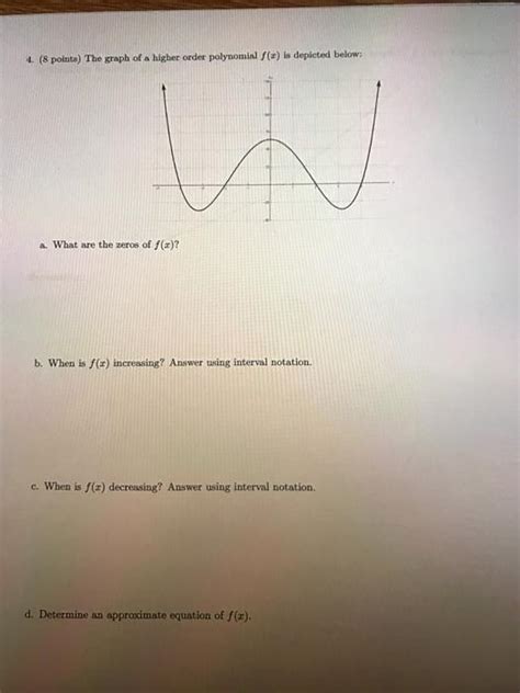 solved 4 8 points the graph of a higher order polynomial
