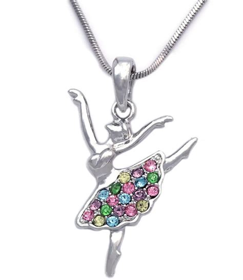 رقصنده باله Cocojewelry Ballerina Passe Relever Pose جعبه هدیه گردنبند آویز