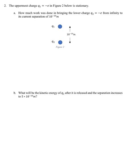 solved the uppermost charge q1 e ﻿in figure 2 ﻿below is