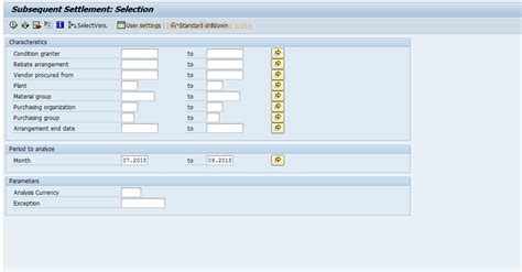 MCE SAP Tcode PURCHIS Reporting Subseq Settlmt