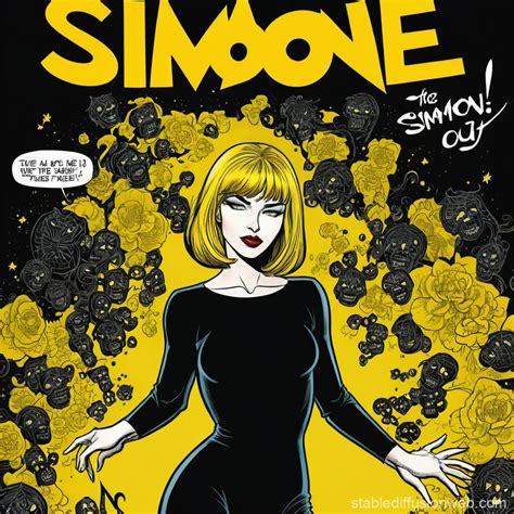 Yellow Virtual Font Simone On Black Background Stable Diffusion Online