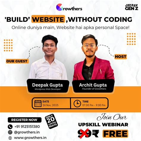Join Growthers Webinar On Wordpress Deepak Kumar Gupta Posted On The Topic Linkedin