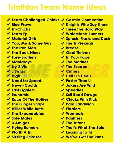 350 Triathlon Team Name Ideas 2023 Name Guider