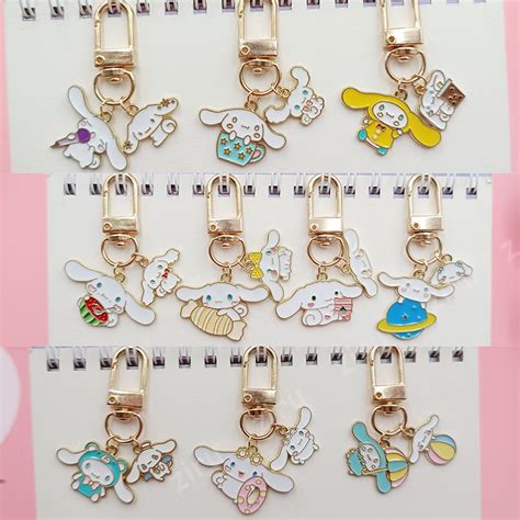 Anime Cinnamoroll Keychain Phim Hoạt Hình Dễ Thương Chuỗi Chìa Khóa Xe