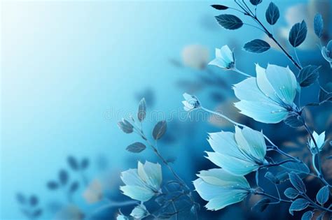 Complementary Blue Flowers Enhance A Tranquil Serene Blue Background