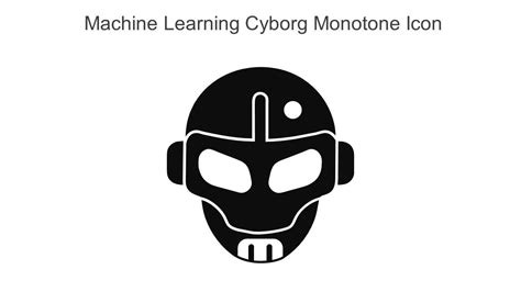 machine learning cyborg monotone icon in powerpoint pptx png and