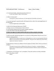 Cell Division Lab Post Lab Pdf POSTLAB QUESTIONS Cell Division Name Oliver Dudley 1 If A