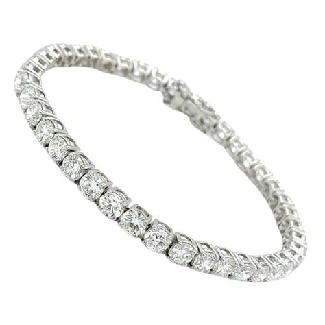 Hrd Certified Exquisite 14 Carat F Gvvs Diamond Tennis Bracelet 18k