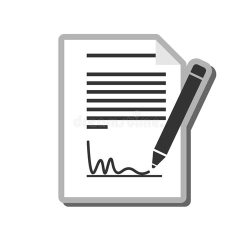 Ícone Ou Símbolo De Assinatura Preto E Branco Simples De Documento