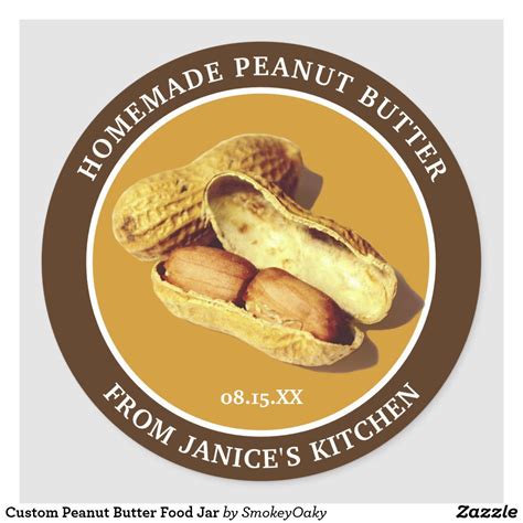 Custom Peanut Butter Food Jar Classic Round Sticker