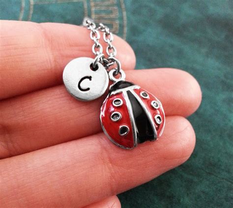 Ladybug Keychain Small Red Lady Bug Keyring Personalized Etsy