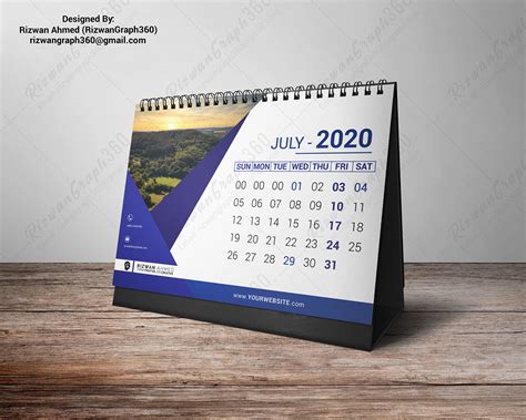 Gorgeous Looking Table Calendar Design Behance