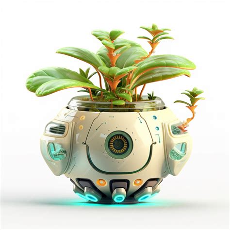Premium Ai Image There Is A Robot Planter With A Plant In It