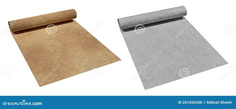 A Set Of Two Abstract Medieval Paper Scrolls From Different Angles