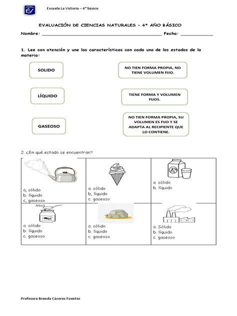 Evaluación De Ciencias Naturales Pdf