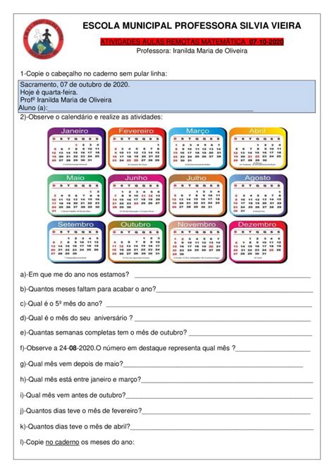2º Ano Plano De Aula E Atividades Online De Matemática
