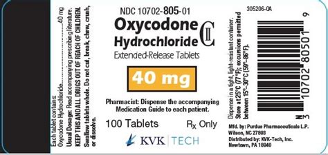 Oxycodone Extended Release Tablets Fda Prescribing Information Side
