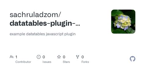 Github Sachruladzomdatatables Plugin Examples Example Datatables Javascript Plugin