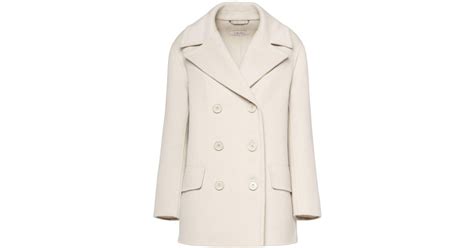 Max Mara Efebo Double Breast Wool Short Coat In Natural Lyst UK