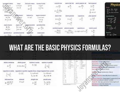Essential Physics Formulas A Quick Reference