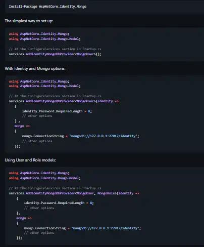 دانلود AspNetCore Identity Mongo برای ویندوز