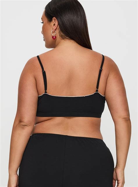 Slumber Jersey Sleep Bralette Black Curve Princess Polly Au