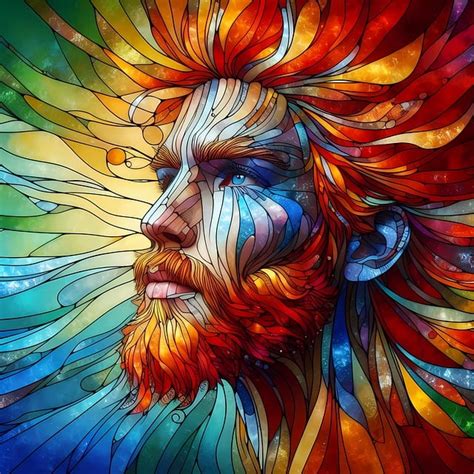 Download Ai Generated Man Stained Glass Royalty Free Stock