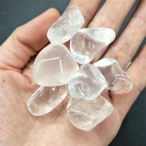 7 Pieces Large Polished Clear Quartz Crystal Stones Quartz Tumbled