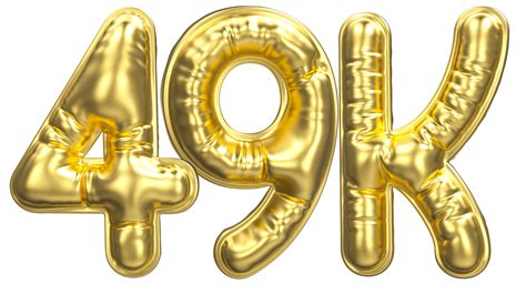 Balloon Follow Number 49k Gold 3D Render 34383604 PNG