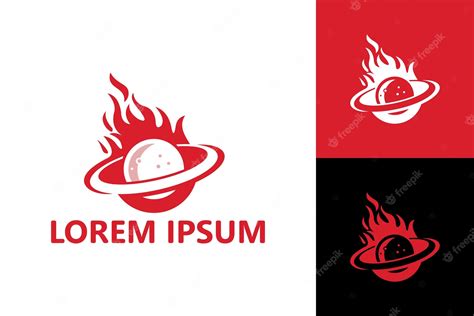 Vector De Diseño De Plantilla De Logotipo De Planeta Fuego Vector Premium