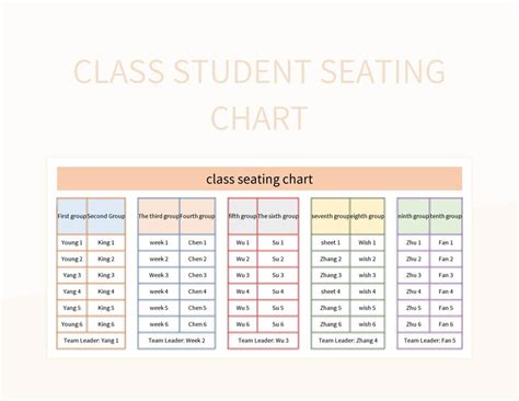 Free Seating Chart Templates For Google Sheets And Microsoft Excel