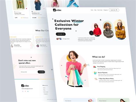 e commerce landing page behance