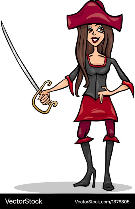 Woman Pirate Cartoon Royalty Free Vector Image
