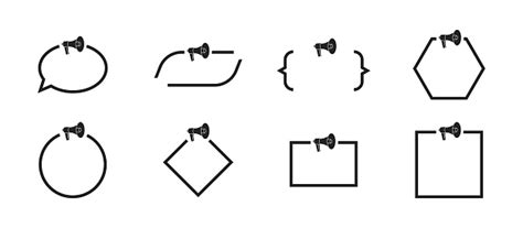 확성기 확성기로 설정된 견적 상자 프레임 텍스트를위한 여유 공간이있는 프레임 벡터 Eps 10 개념에 대한 스톡 벡터 아트 및 기타 이미지 Istock