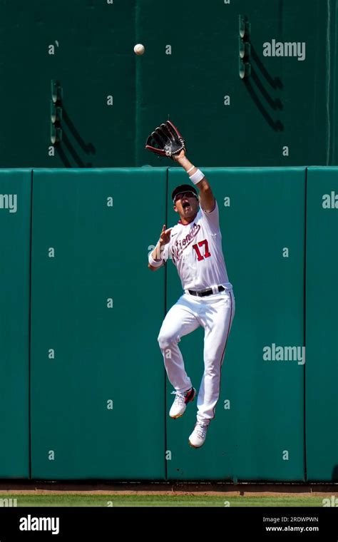 Washington Nationals Center Fielder Alex Call Catches A Fly Ball Hit By
