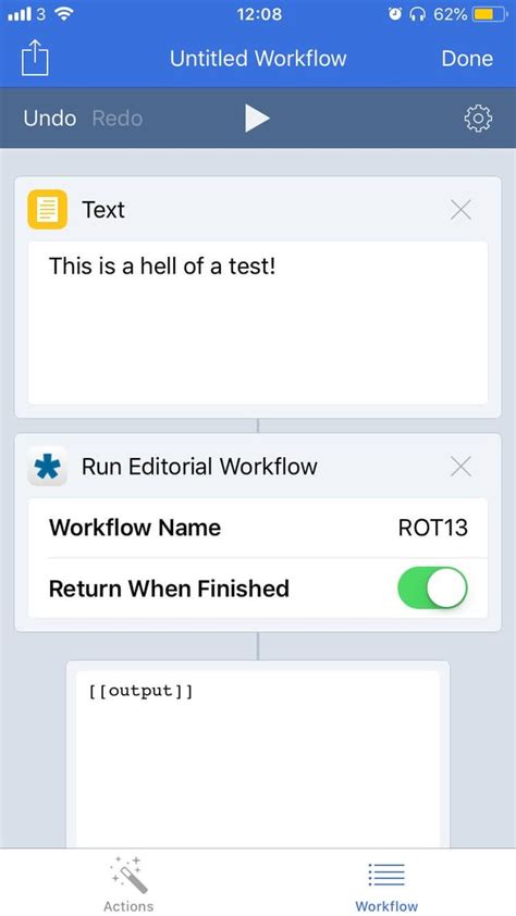 Workflow Output Is Output After Using Run Editorial Workflow Action Workflow