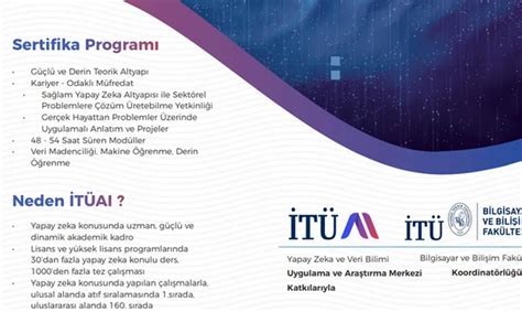 İtÜ Ai Yapay Zeka Ve Veri Bilimi Merkezi Sertifika Programı Univerlist