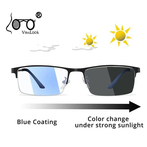 Photochromic Sunglasses Chameleon Lens Blue Light Blocking Mens