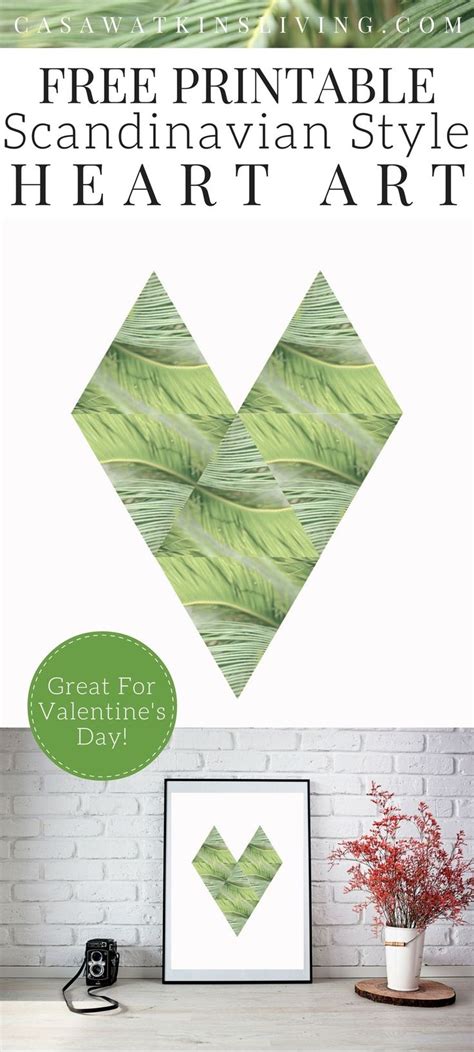 The Free Printable Scandinavian Style Heart Art For Valentines Day