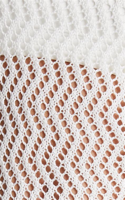 Cassie Mini Dress Crochet Scoop Back Tie Strap Mini Dress In White